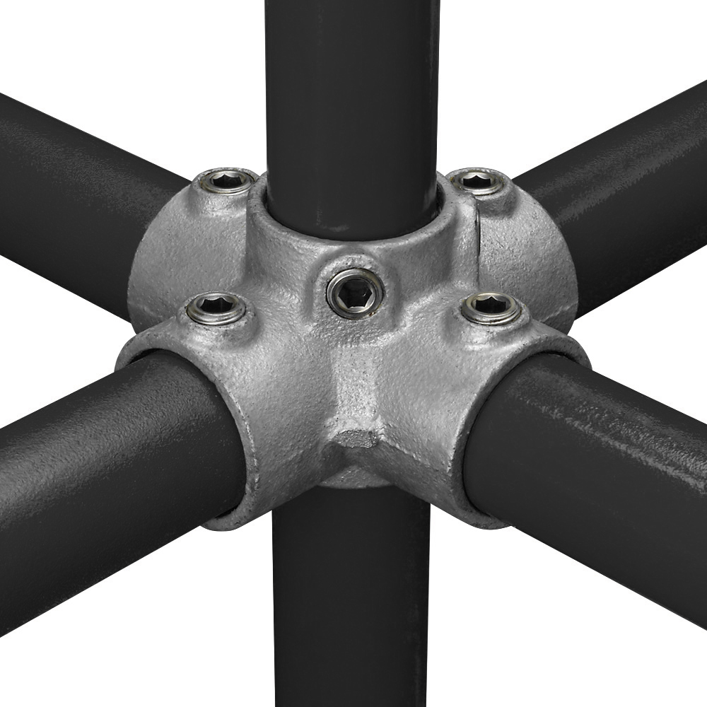 158A - 4 Way Centre Cross + Upright - Allen Key Tube Clamp