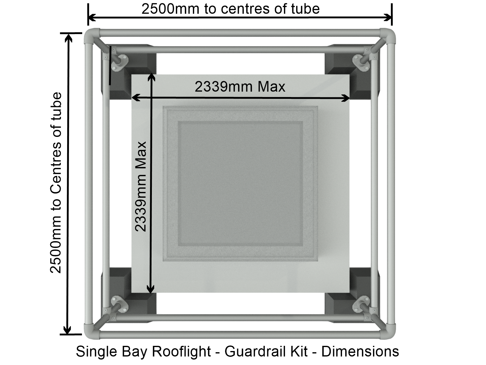 Skylight Free Standing Guardrail System - Clamp Safe Solutions
