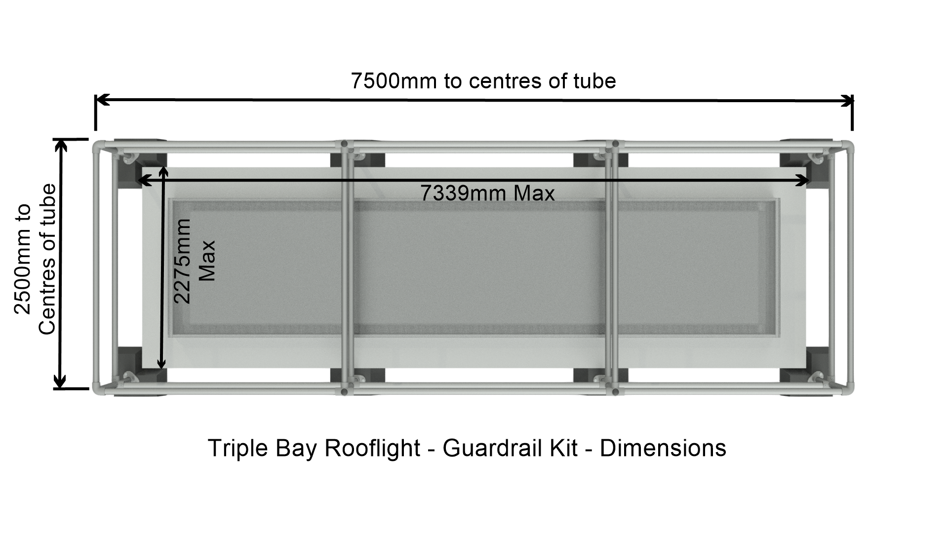 Skylight Free Standing Guardrail System - Clamp Safe Solutions