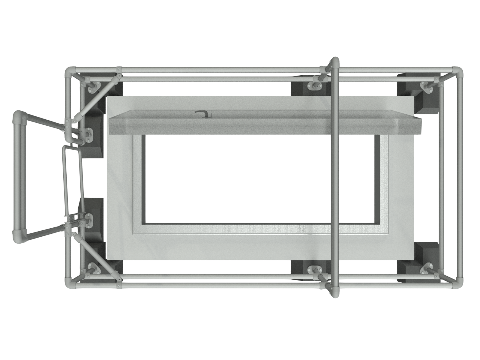 Roof Hatch Guardrail System With Self Closing Gate Double Bay