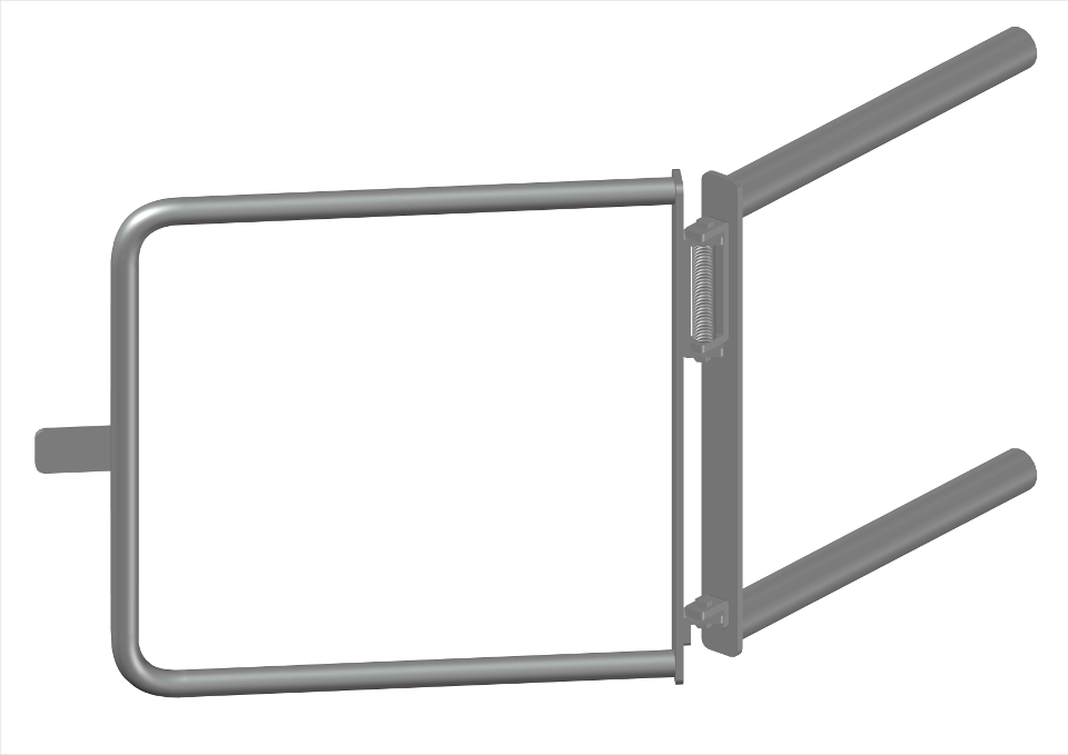 Roof Hatch Guardrail System With Self Closing Gate Double Bay