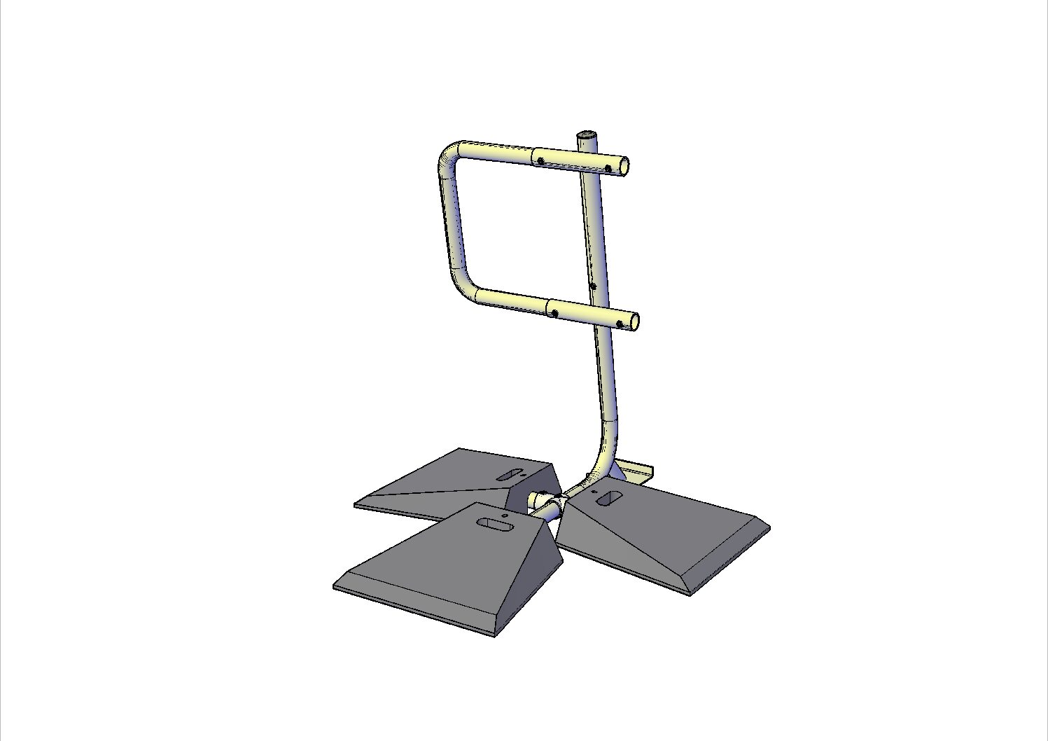 End Upright for Permanent Counterweighted Guardrail System - Clamp Safe ...