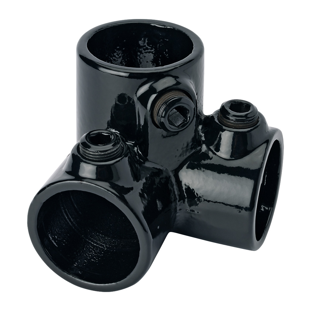 128C Black 90° Three Way Top Rail Corner Allen Key Tube Clamp