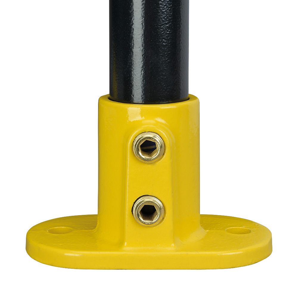 132C Yellow - Oval Base Flange - Allen Key Tube Clamp