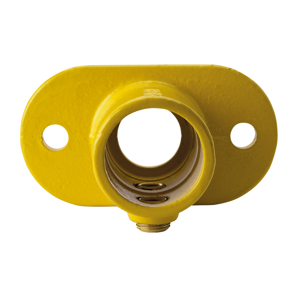 132C Yellow - Oval Base Flange - Allen Key Tube Clamp